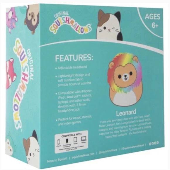Squishmallows | Toys | Leonard The Lion Headphones Squishmallows | Poshmark